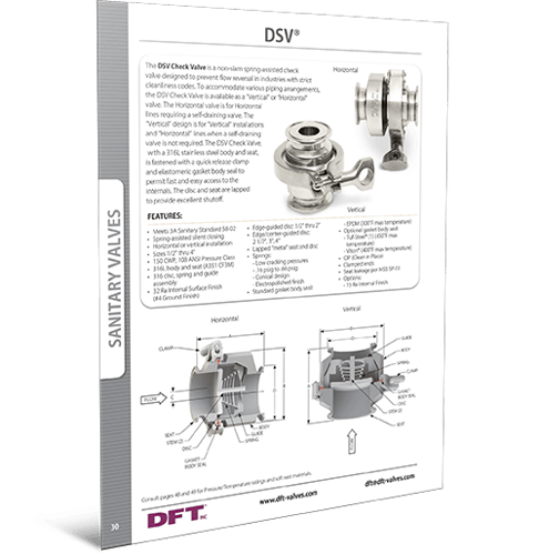 DSV® Check Valve Cut Sheet | DFT Inc. | DFT® Inc