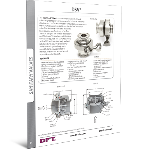 DSV® Check Valve Cut Sheet | DFT Inc. | DFT® Inc