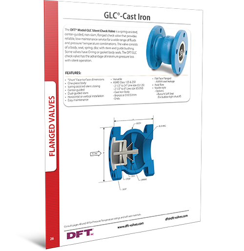 GLC® Cast Iron Check Valve Cut Sheet | DFT Inc. | DFT® Inc