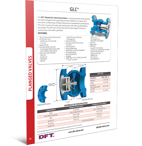 GLC® Check Valve Cut Sheet | DFT Inc. | DFT® Inc