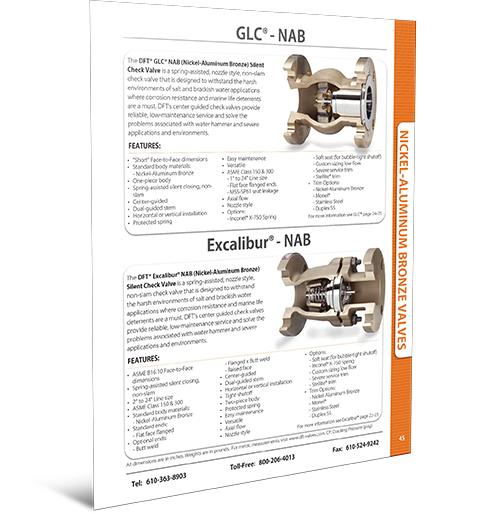 Excalibur® NAB Valve Cut Sheet | DFT Inc. | DFT® Inc