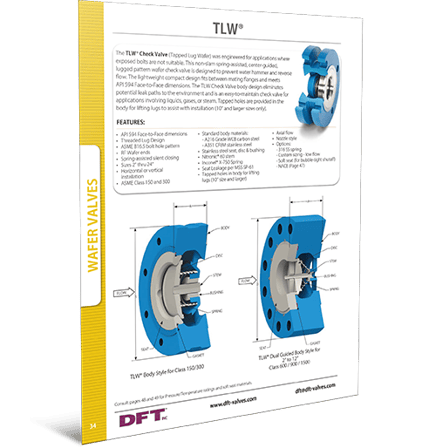 TLW™ Check Valve Cut Sheet | DFT Inc. | DFT® Inc