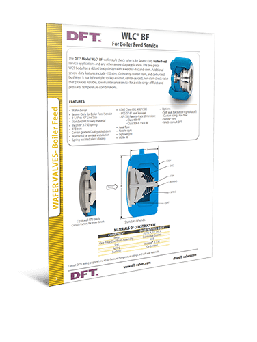 WLC® BF Check Valves Cut Sheet | DFT Valves | DFT® Inc